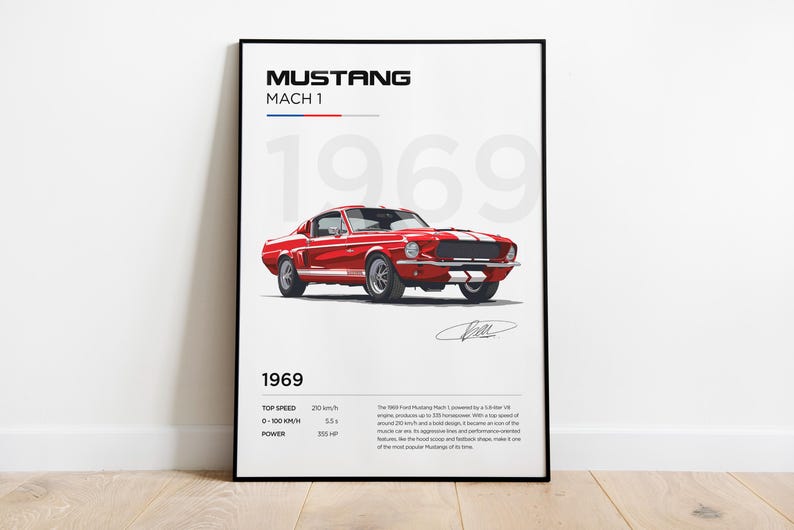 Mustang Mach 1 Poster, Mustang Print, Mustang Poster, Mustang Décor ...