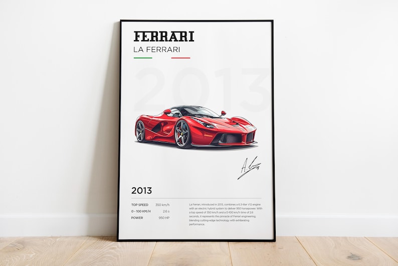 Laferrari Poster, Ferrari Print, Ferrari Poster, Ferrari Frame Decor ...