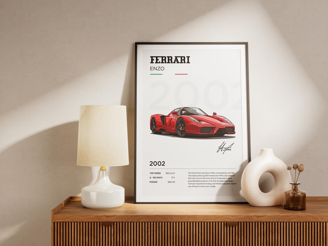 Ferrari Enzo Poster, Ferrari Enzo Print, Ferrari Poster, Ferrari Frame ...