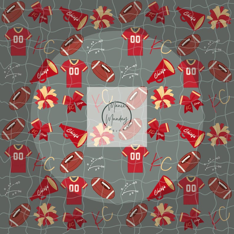 KC Chiefs Inspired Football Pattern | Game Day | Cheer, Jersey ...