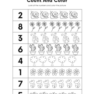 Pre K Worksheets, Tracing, Numbers - Etsy