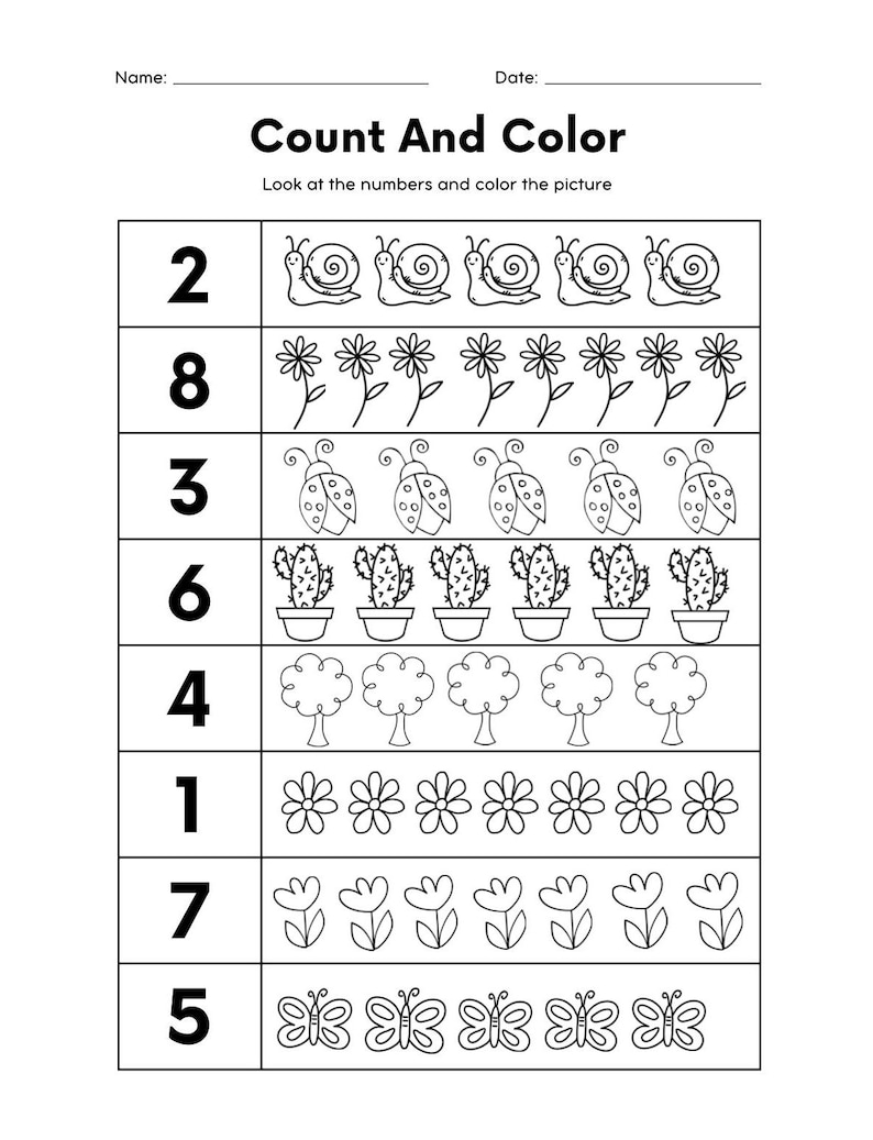 Pre K Worksheets, Tracing, Numbers - Etsy
