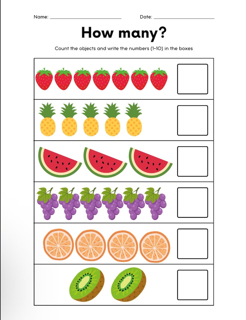 Pre K Worksheets, Tracing, Numbers - Etsy