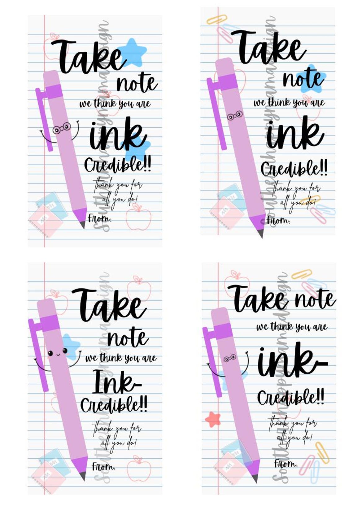 Teacher Tag, Teacher Appreciation Tag, Pen Thank You, School Tag, Take ...