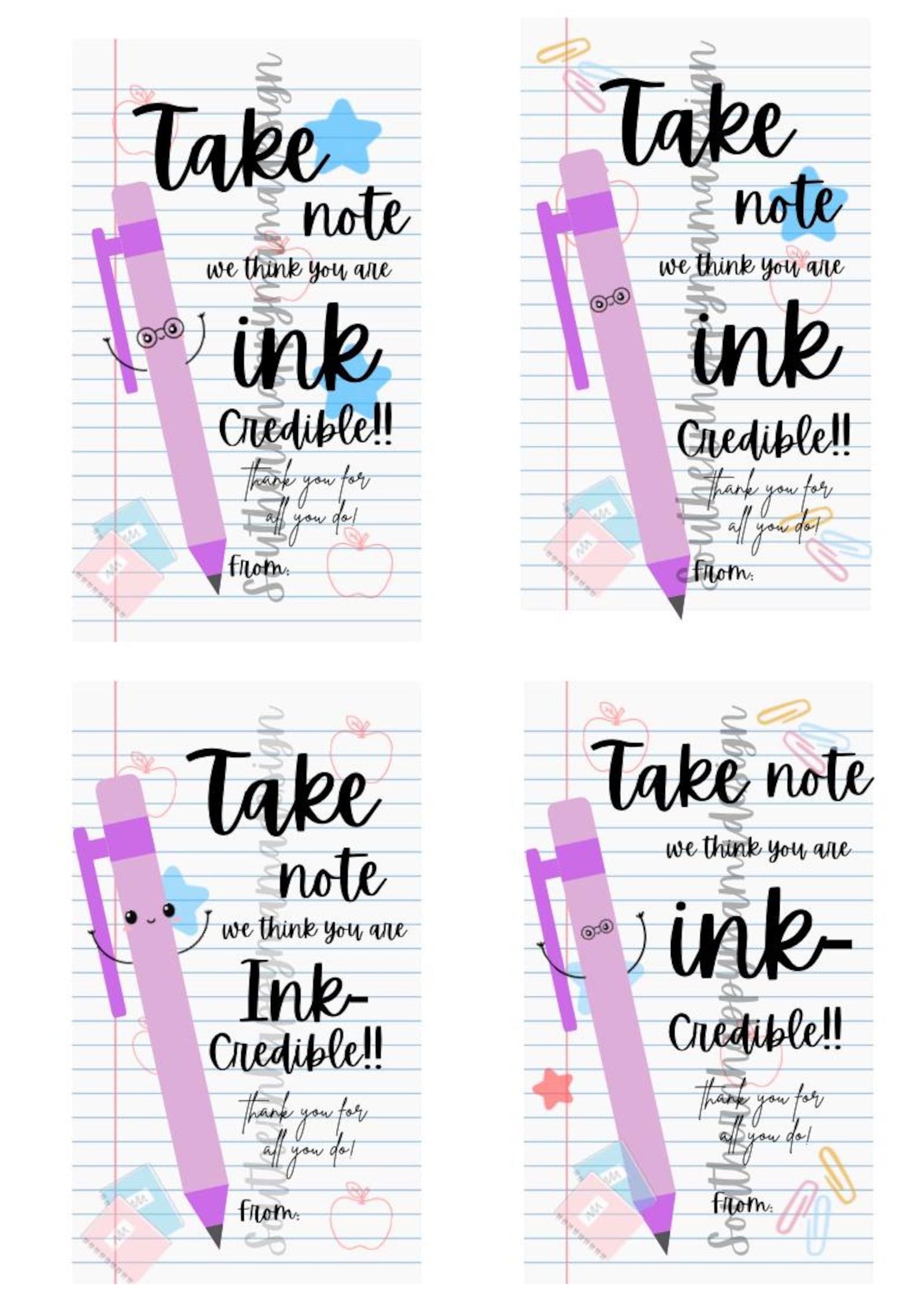 Teacher Tag, Teacher Appreciation Tag, Pen Thank You, School Tag, Take ...