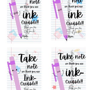 Teacher Tag, Teacher Appreciation Tag, Pen Thank You, School Tag, Take ...