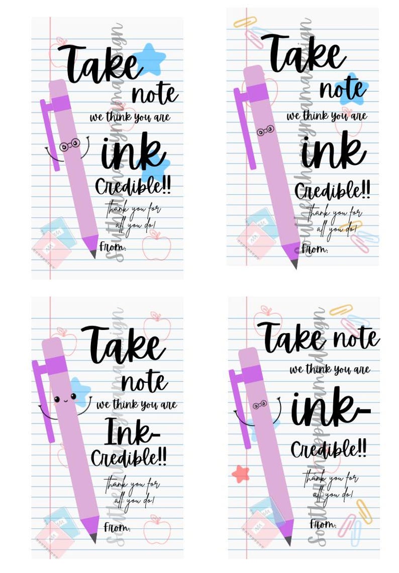 Teacher Tag, Teacher Appreciation Tag, Pen Thank You, School Tag, Take ...