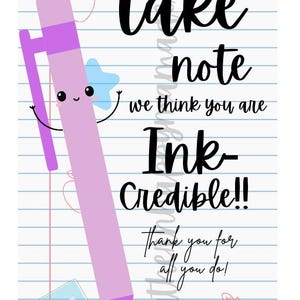Teacher Tag, Teacher Appreciation Tag, Pen Thank You, School Tag, Take ...