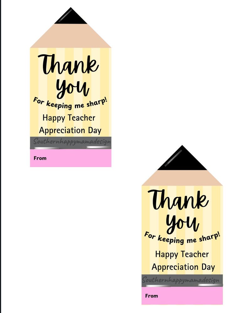 Teacher Tag, Keeping Me Sharp Teacher Appreciation Tag, Pencil Thank ...