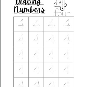 Pre K Worksheets, Tracing, Numbers - Etsy