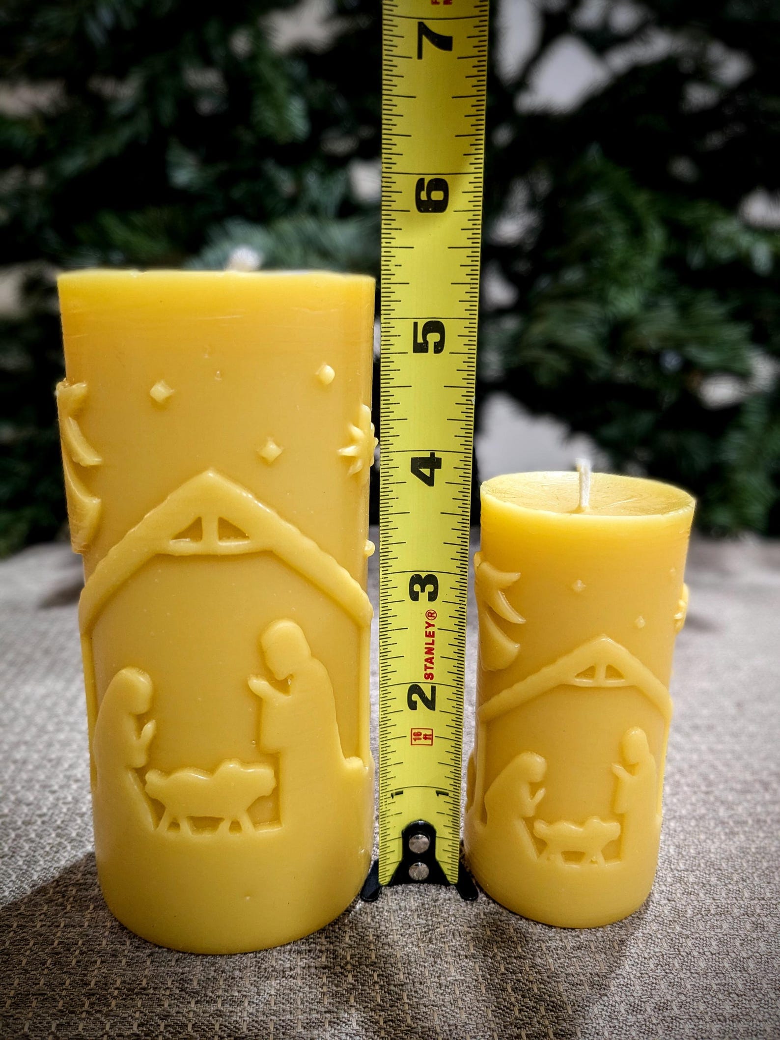 Large Nativity Scene Christmas Beeswax Candle - Etsy