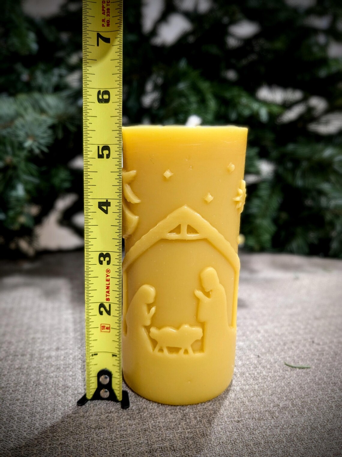 Large Nativity Scene Christmas Beeswax Candle - Etsy