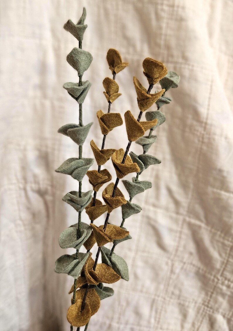 Handmade Felt Eucalyptus Stems, Floral Arrangement Greenery, Forever ...