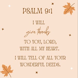 Fall Christian Wall Art Prints, Psalm Scriptures, Thanksgiving Decor ...