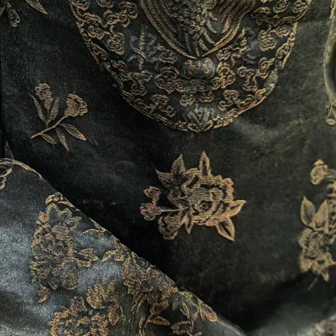 Gambiered Canton Silk Gauze Fabric: Chinese Pattern Jacquard Silk - Etsy