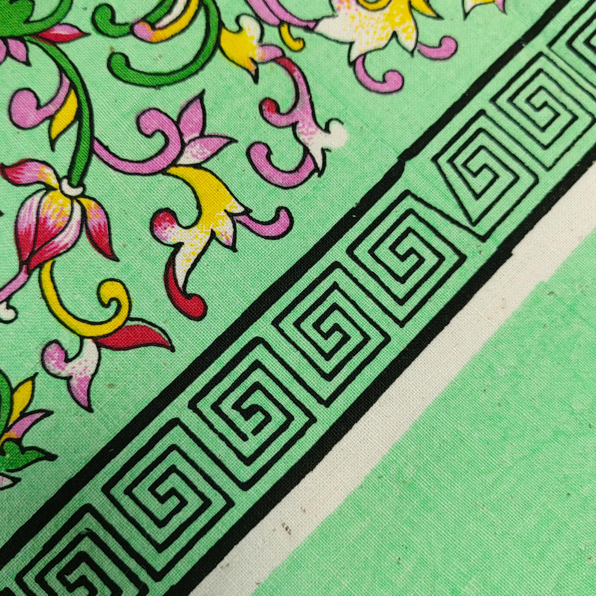 Vintage Chinese Blessing Cotton Fabric: Hand Woven Silk Print by the ...