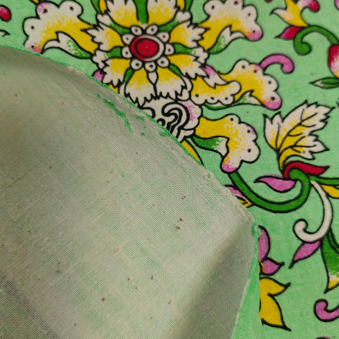 Vintage Chinese Blessing Cotton Fabric: Hand Woven Silk Print by the ...