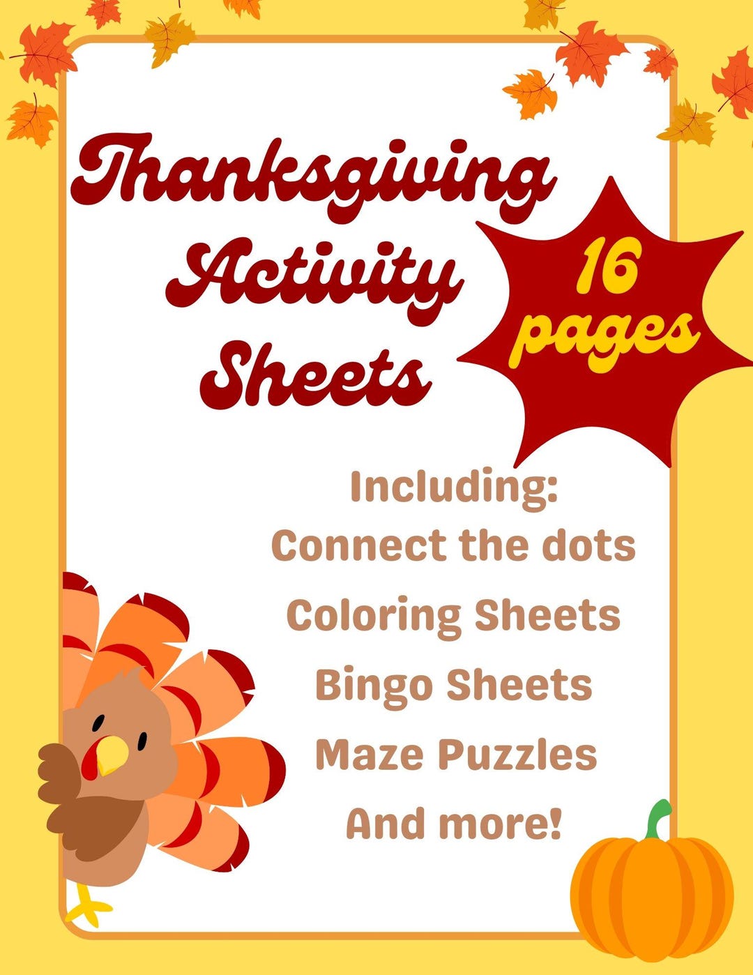 Thanksgiving Activity Sheets for Kids Coloring Page Maze Puzzle ...