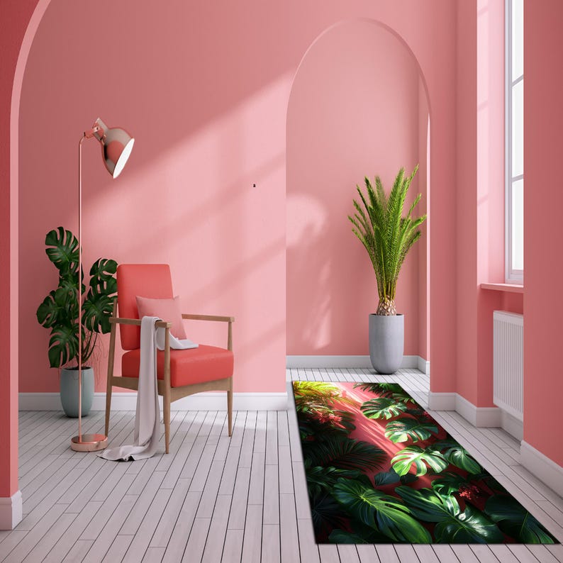 Exotic Flowers Palm Leaves, Jungle Leaf Area Rugs, Leaf Rug, Leaf ...