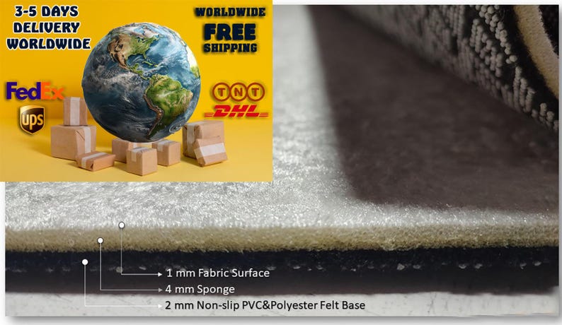 Abstract Shapes Shades Brown Modern Area Rug, Boho Dorm Decor, Modern Art, Contemporary Rug ...