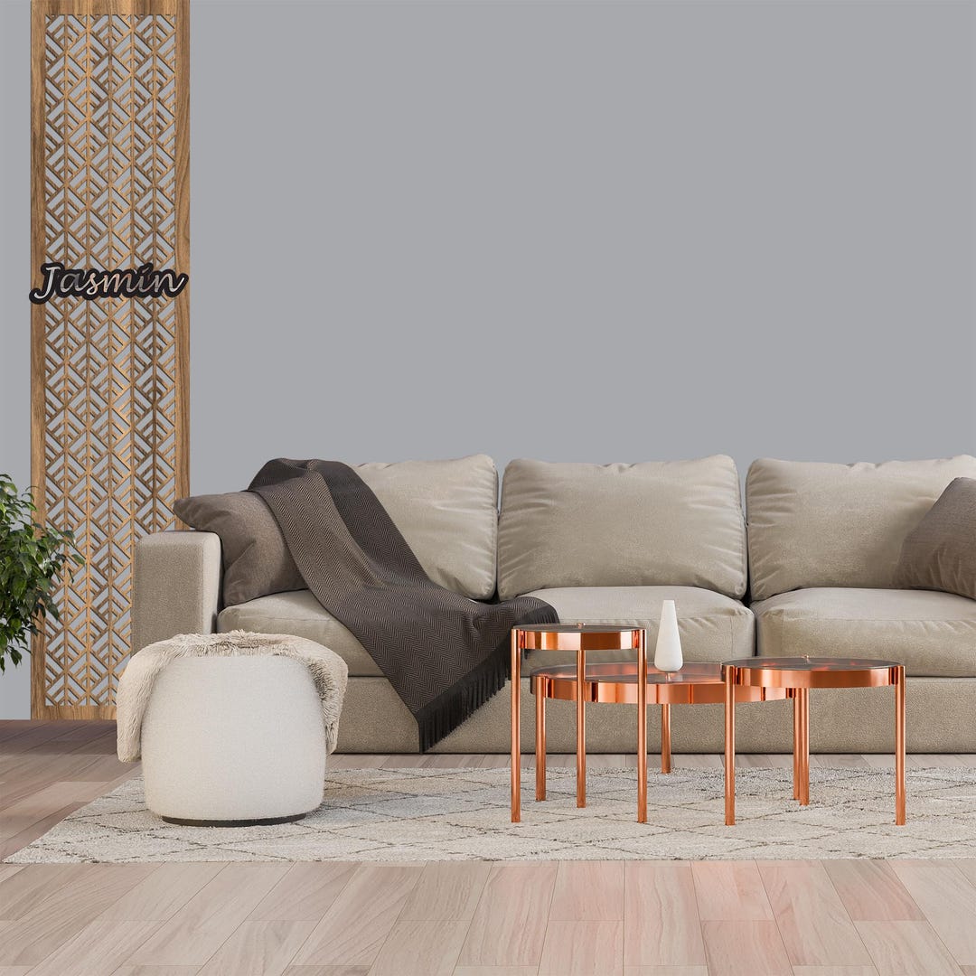 Geometric Patterned MDF Wall Panel - Personalized Wooden Name Decor ...