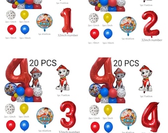 Children Paw Patrol Birthday Marshall Party Balloon Set 20pcs. - Etsy