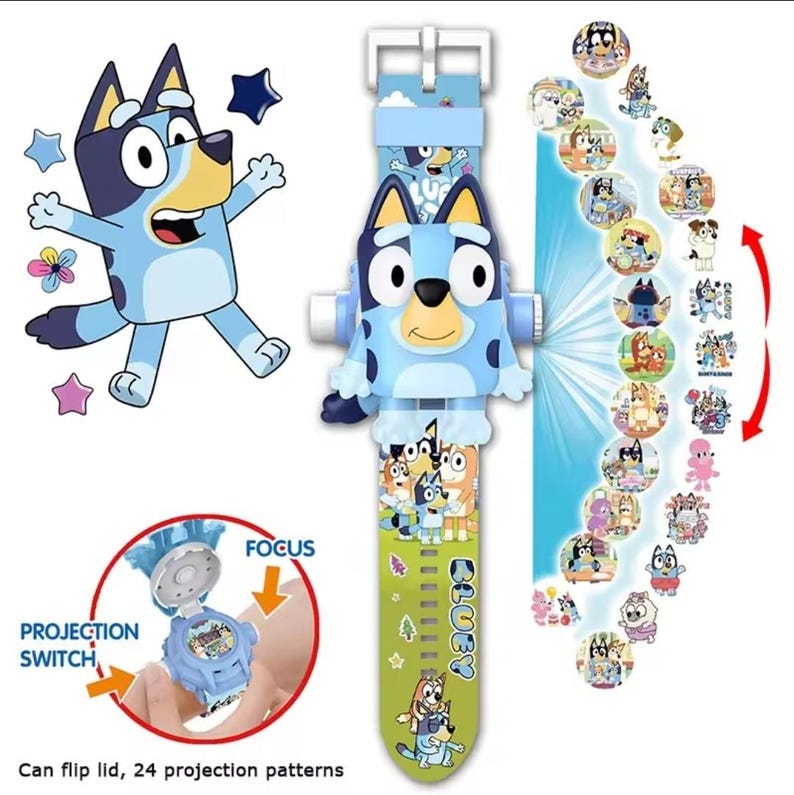 Children Bluey Characters Projector Wrist Watches - Etsy