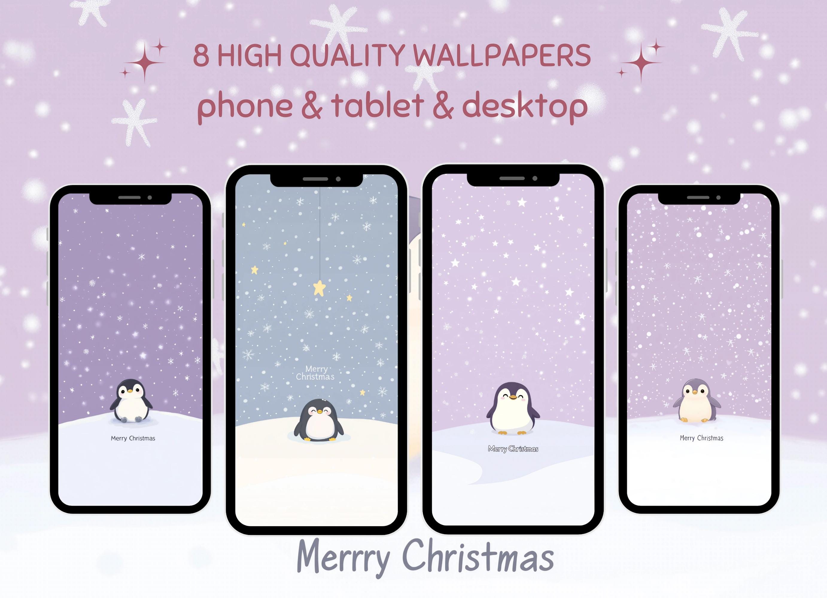 Cute Penguin Wallpaper, 2024 Christmas Wallpaper for iPhone Ipad ...