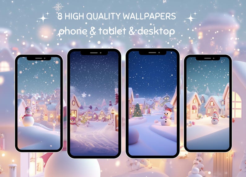 Winter Village Wallpaper, 2024 Christmas Wallpaper for iPhone Ipad ...