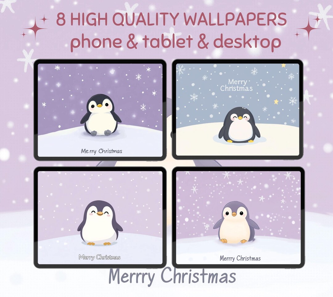 Cute Penguin Wallpaper, 2024 Christmas Wallpaper for iPhone Ipad ...