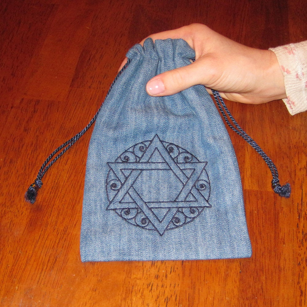 Tiny Tote Drawstring Pouch Purse Organizer Jewish Star of - Etsy