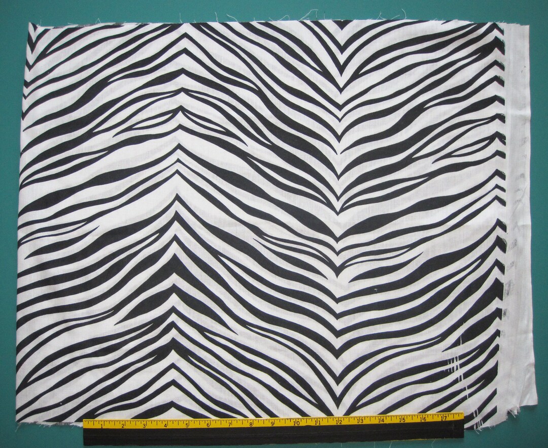 Zebra Stripes Design Fabric Destash Yardage Half Yard With Flaw - Etsy