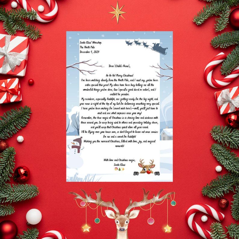 Personalized Letter From Santa: Editable North Pole Template (digital ...