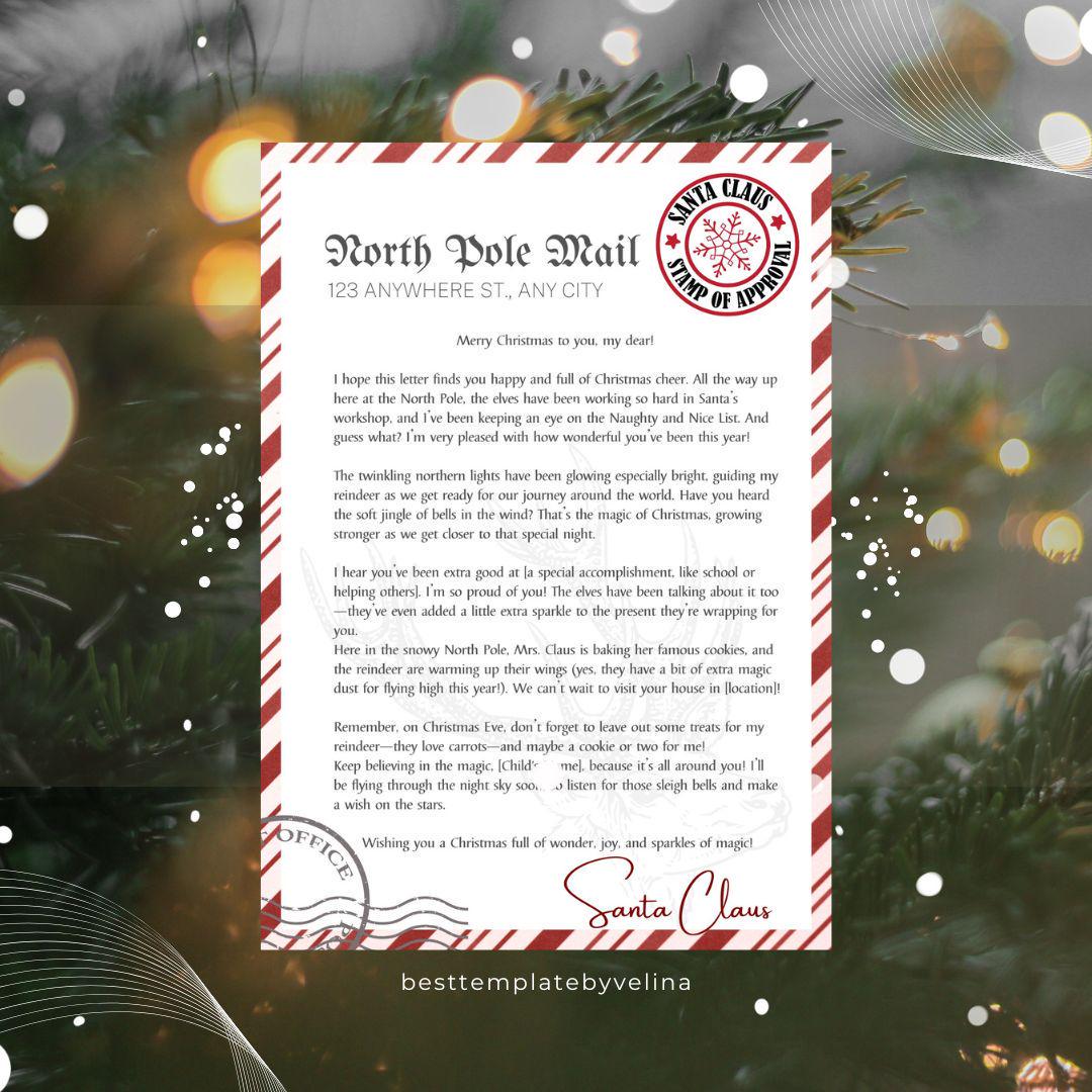 EDITABLE Official Letter From Santa Claus Official Mail Letter From the ...
