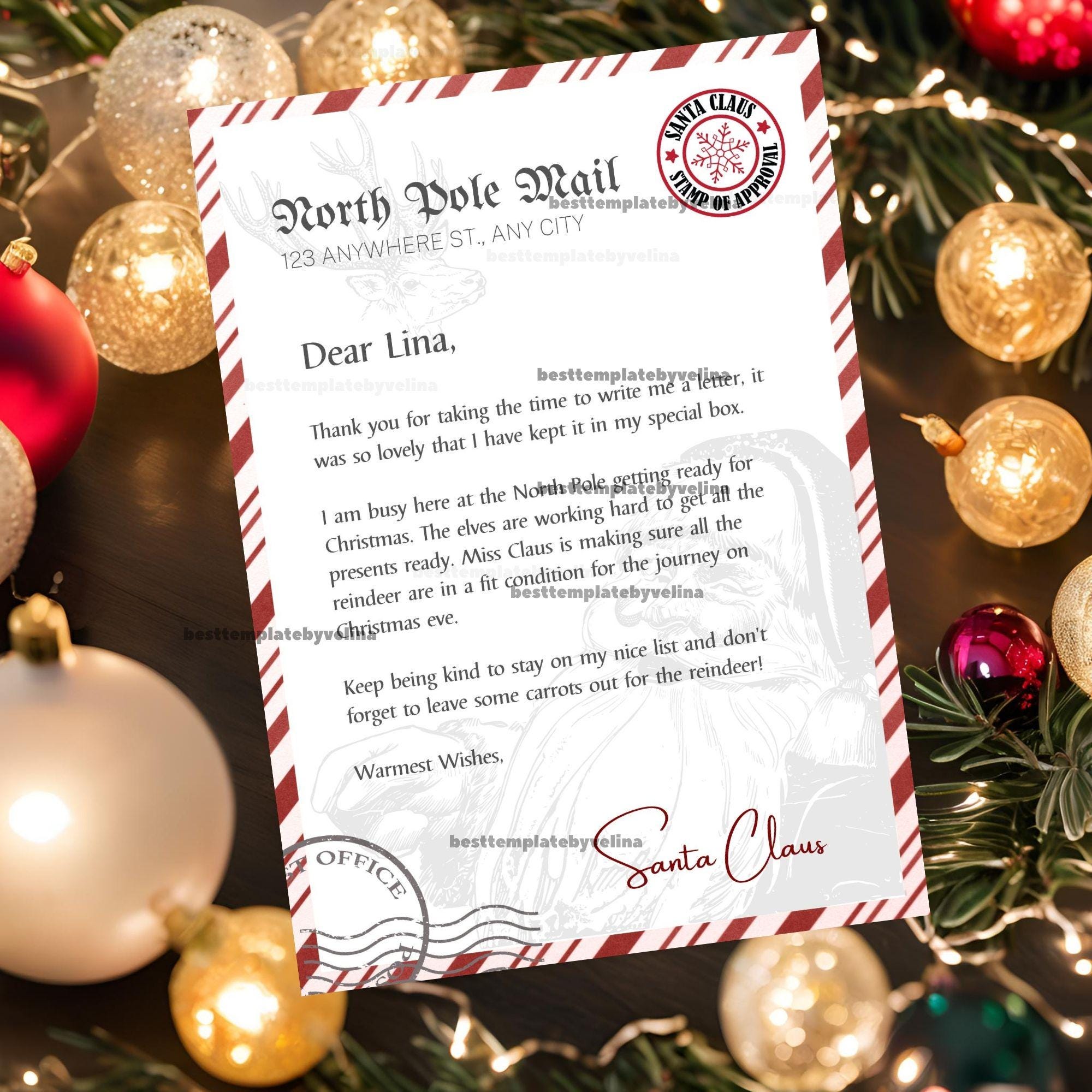EDITABLE Official Letter From Santa Claus Letter From the Desk of Santa ...