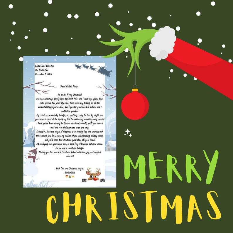 Personalized Letter From Santa: Editable North Pole Template (digital ...