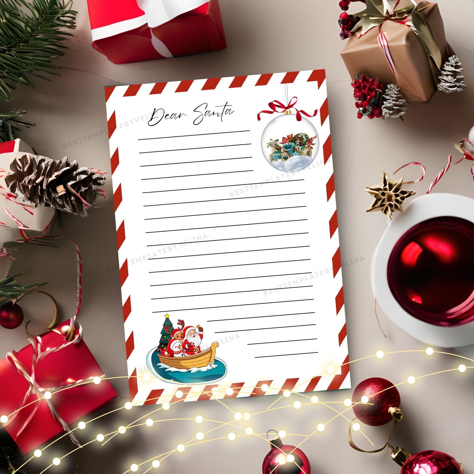 Letter to Santa Printable Kids Letter to Santa Letter to Santa Claus ...