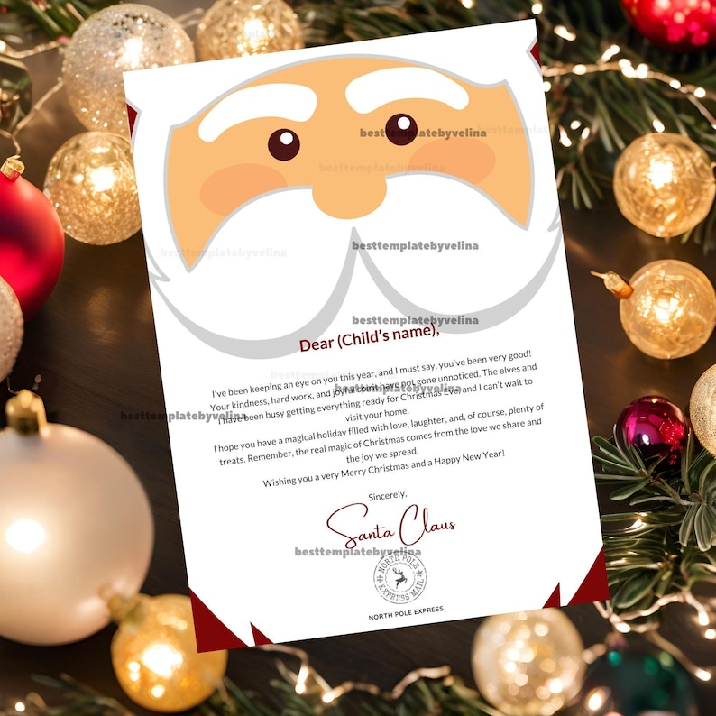 EDITABLE Official Letter From Santa Claus Official Mail Letter From the ...