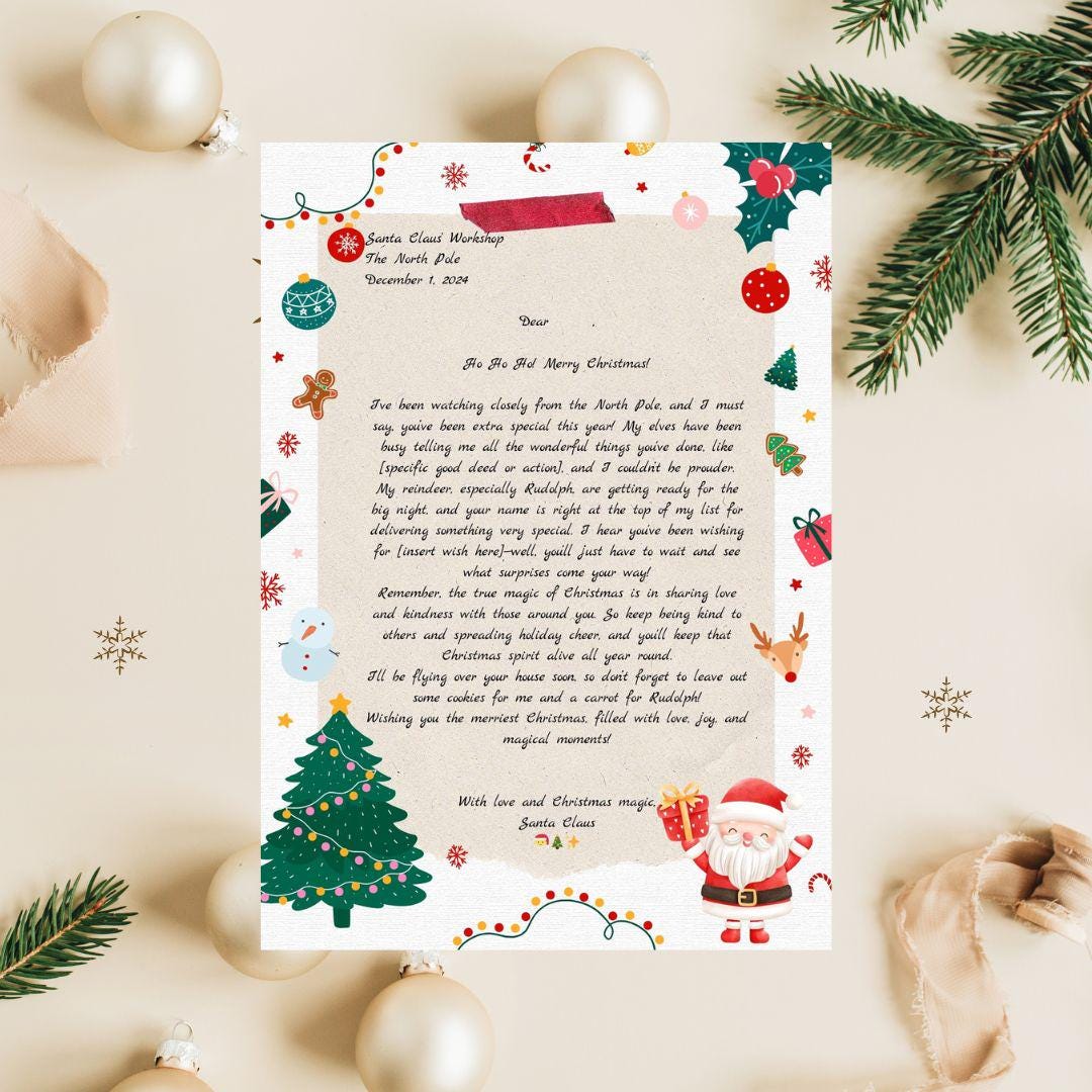 EDITABLE Official Letter From Santa Claus Letter From the Desk of Santa ...