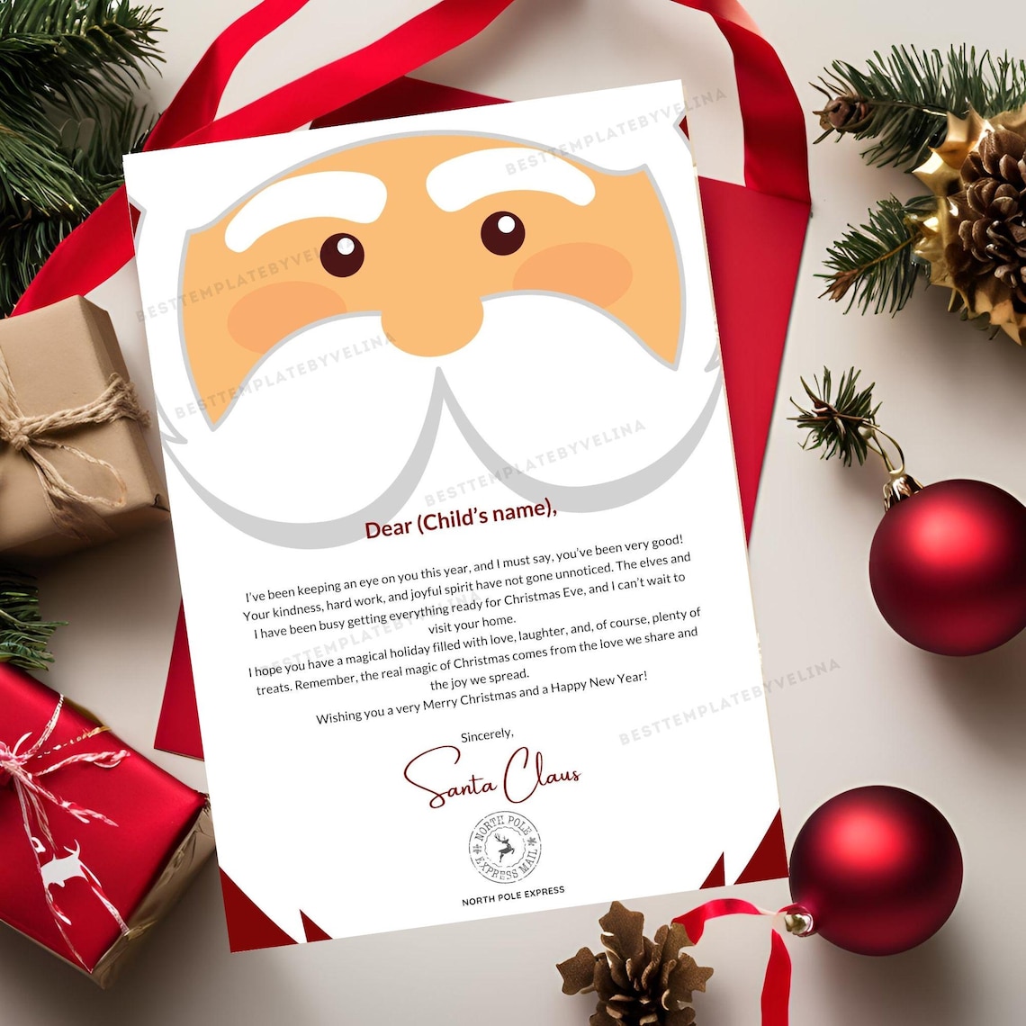 EDITABLE Official Letter From Santa Claus Official Mail Letter From the ...