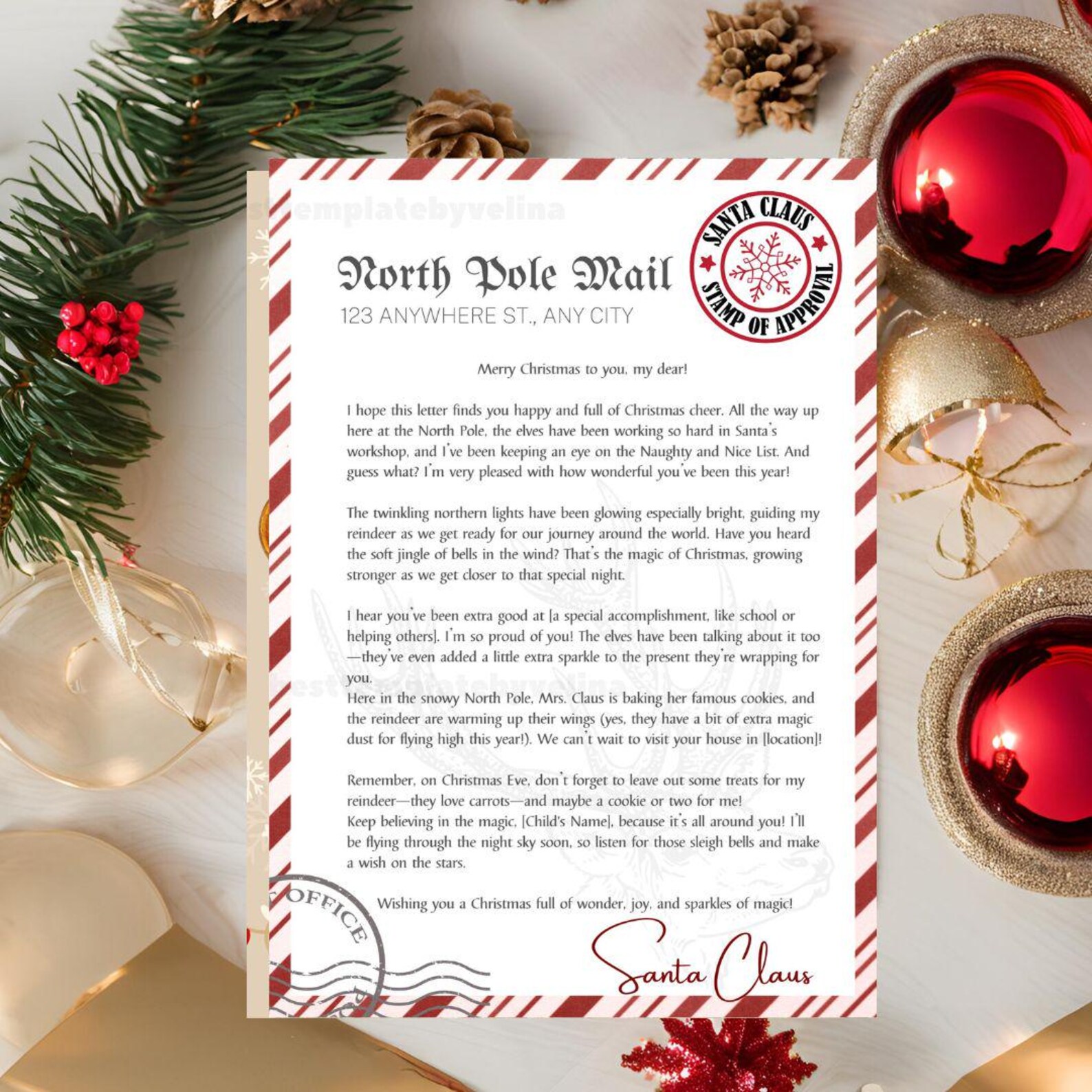EDITABLE Official Letter From Santa Claus Official Mail Letter From the ...