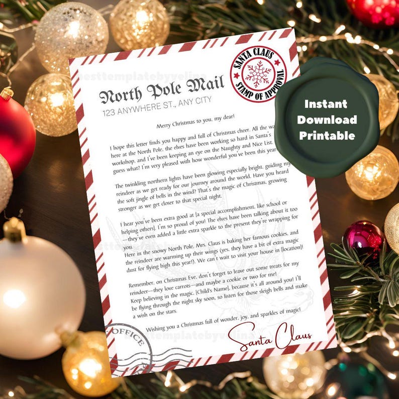 EDITABLE Official Letter From Santa Claus Official Mail Letter From the ...