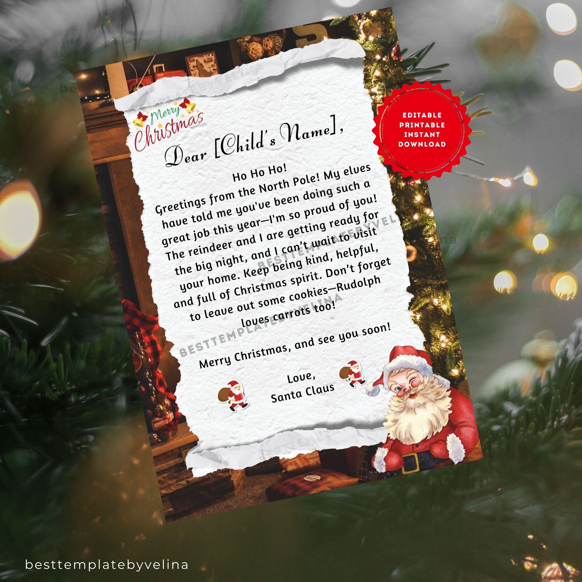 EDITABLE Official Letter From Santa Claus Letter From the Desk of Santa ...