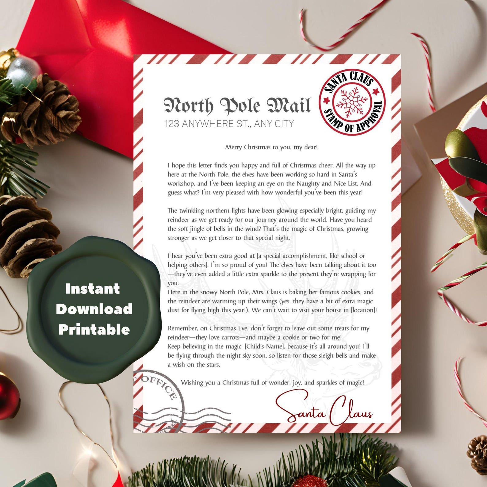 EDITABLE Official Letter From Santa Claus Official Mail Letter From the ...