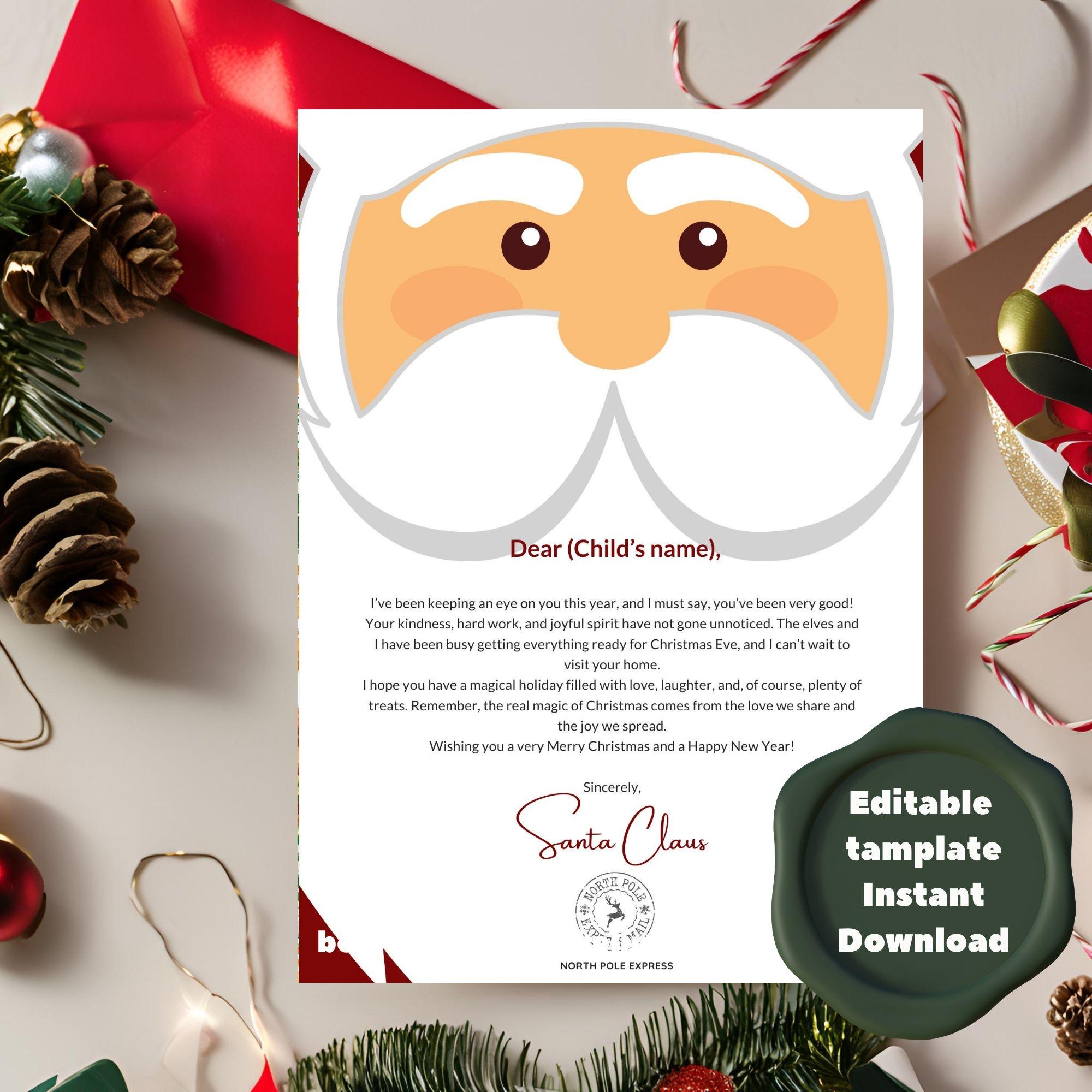 EDITABLE Official Letter From Santa Claus Official Mail Letter From the ...