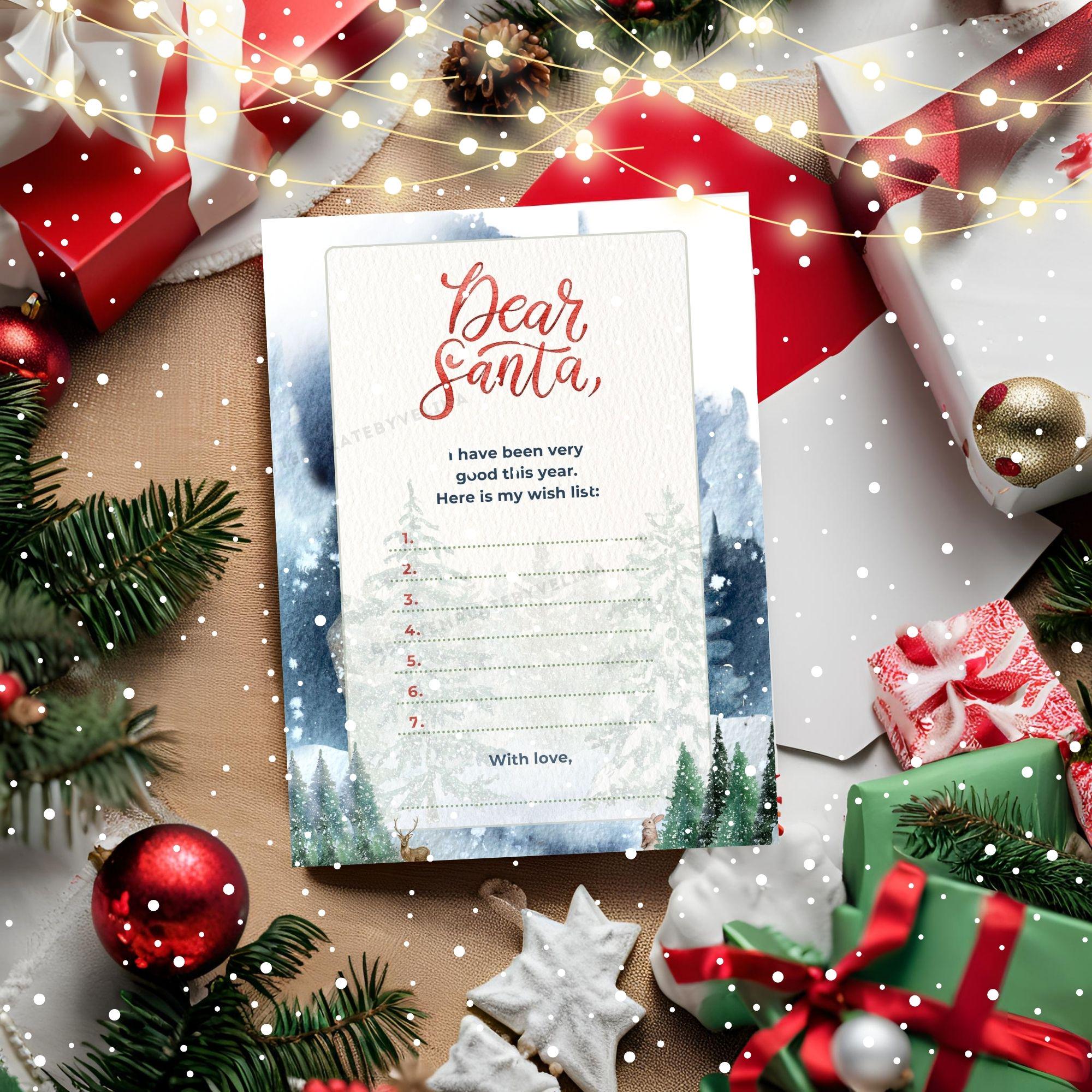 Letter to Santa Printable Kids Letter to Santa Letter to the North Pole ...