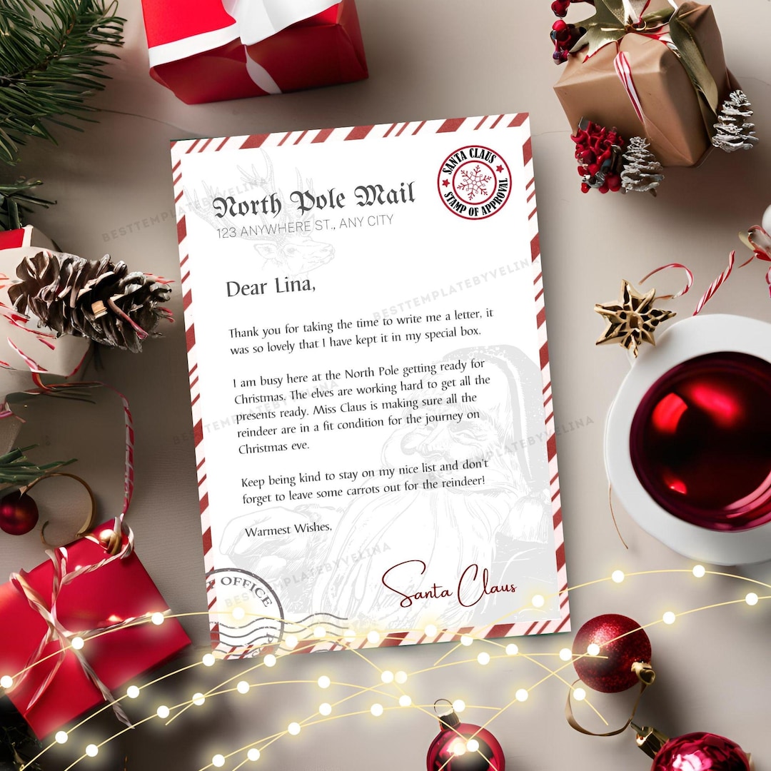 EDITABLE Official Letter From Santa Claus Letter From the Desk of Santa ...