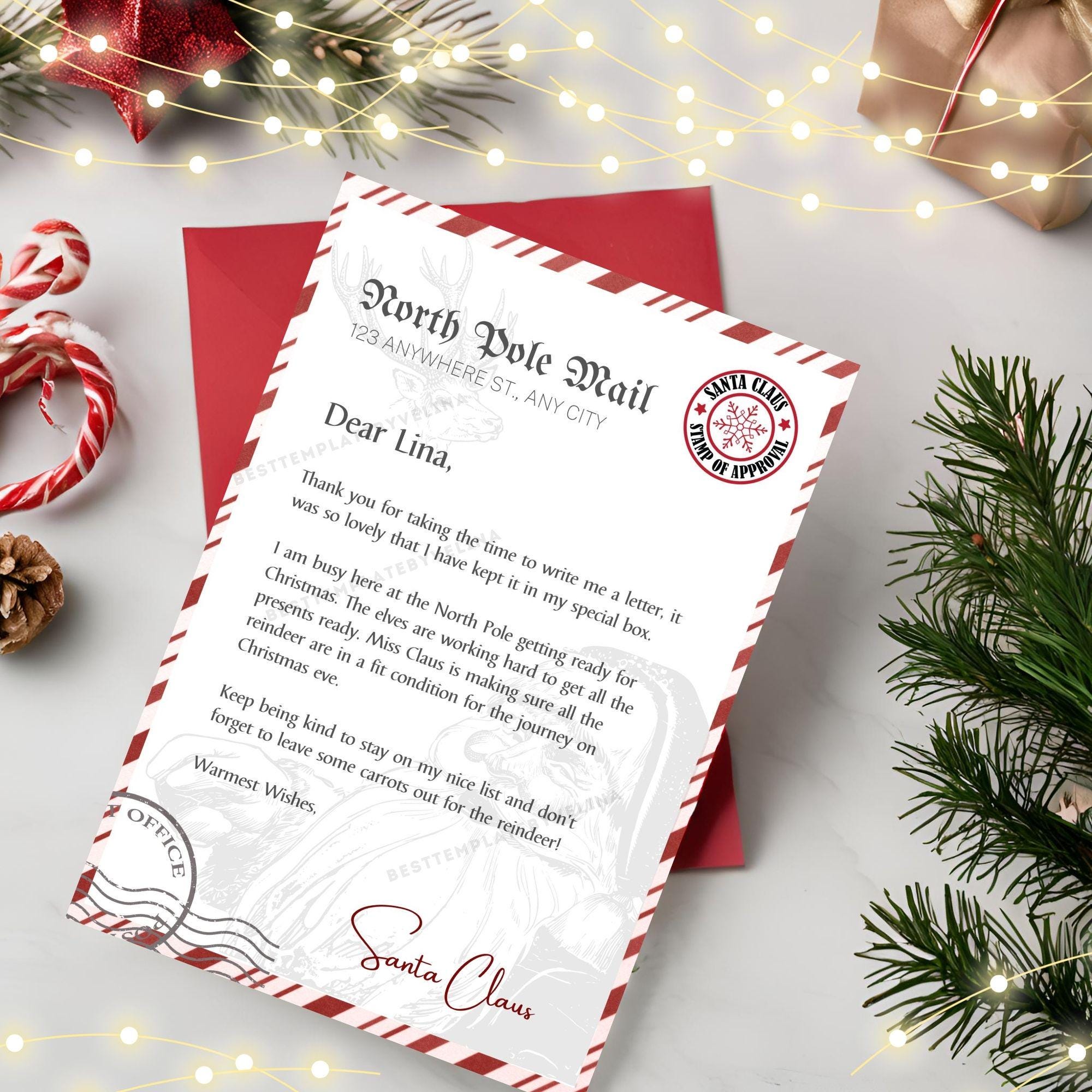 EDITABLE Official Letter From Santa Claus Letter From the Desk of Santa ...