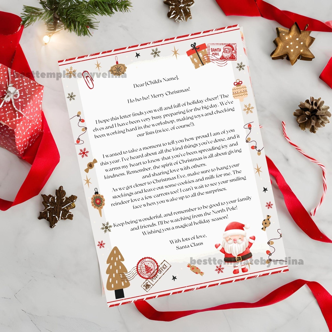 EDITABLE Official Letter From Santa Claus Letter From the Desk of Santa ...