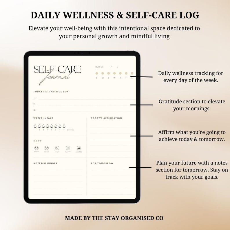 My Daily Self-care Journal - Wellness Journal - Manifestation - Luxury ...